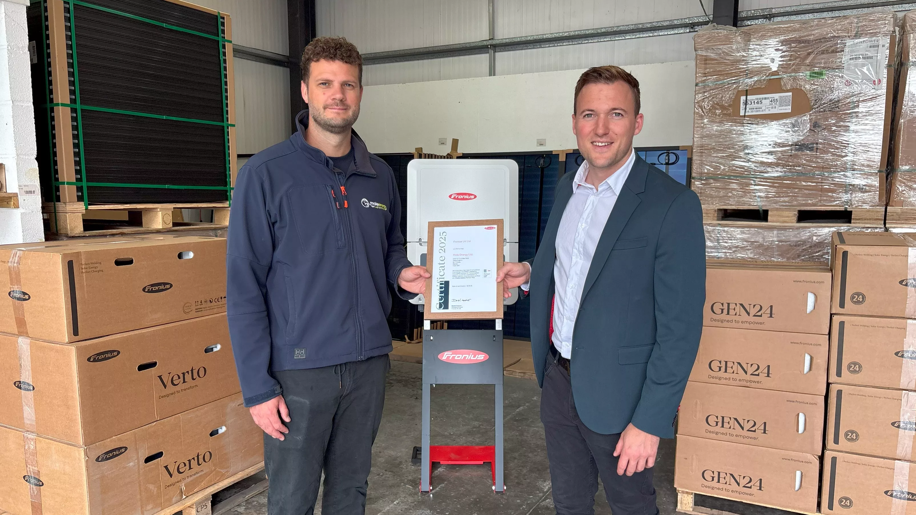 Fronius UK Awards First FSP+ Status to Mole Energy | A Milestone in ...