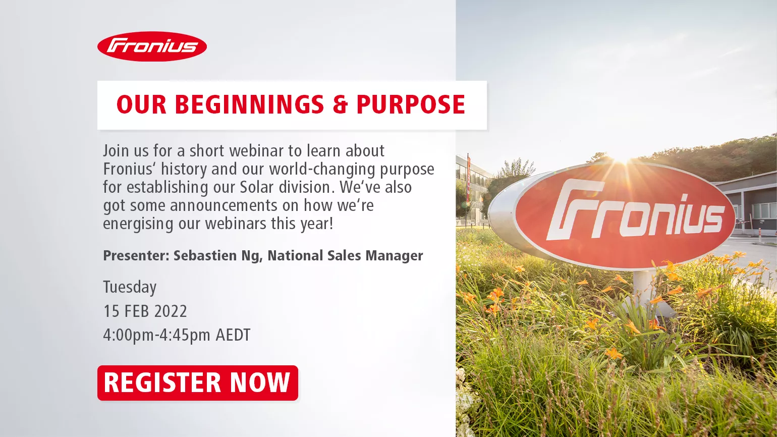 Introduction to Fronius and Webinar Structure 2022 - 15022022