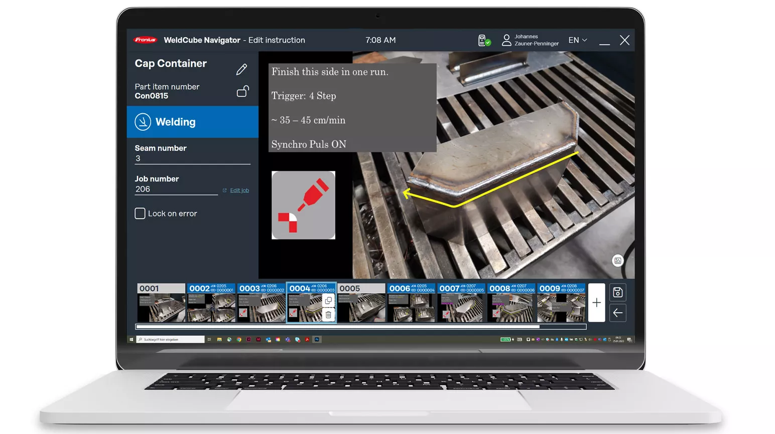 WeldCube Navigator: full control over all manual welds